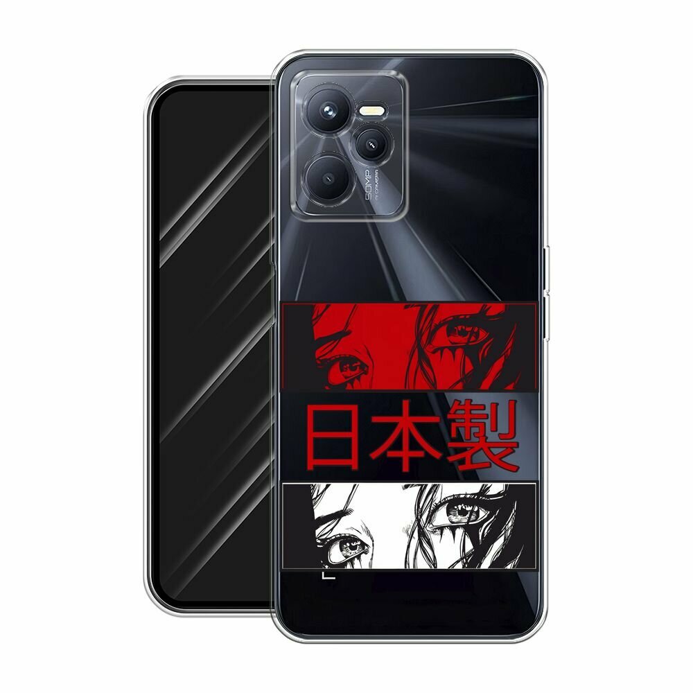 Чехол на Realme C35 / Реалми C35 с принтом "Аниме глаза манга", прозрачный — фото 1