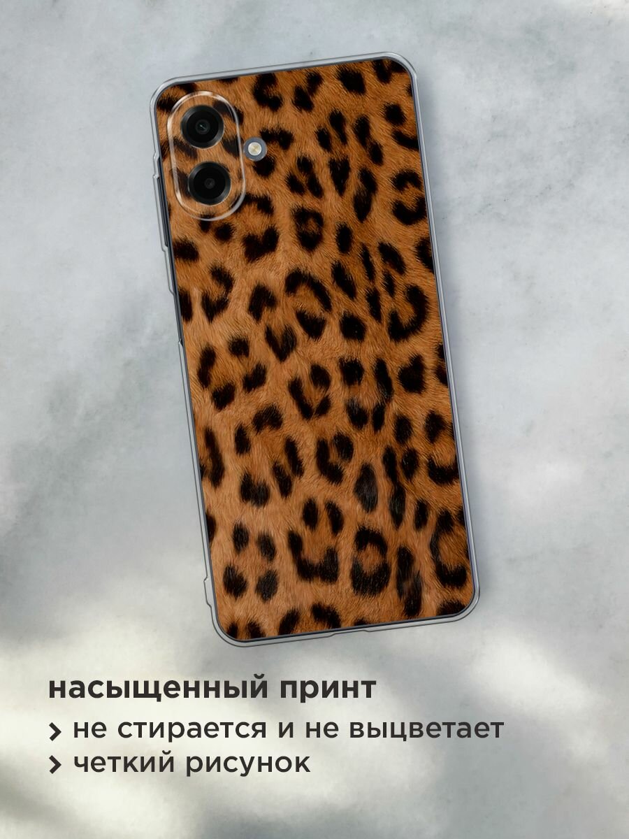 Чехол на Samsung Galaxy A07 / Самсунг А07 с принтом "Мех леопарда" — фото 1