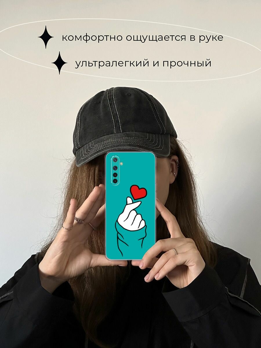 Силиконовый чехол на Realme 6 / Реалми 6 с принтом "Маленькое сердечко" — фото 1