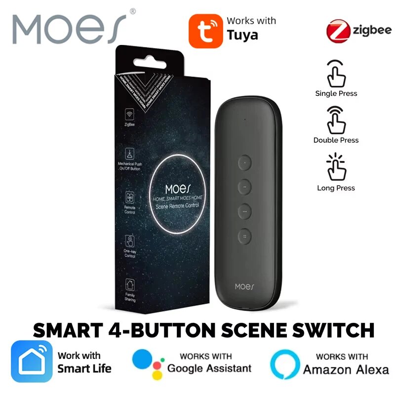 MOES Tuya ZigBee Smart Scene Switch 4 Button — фото 1