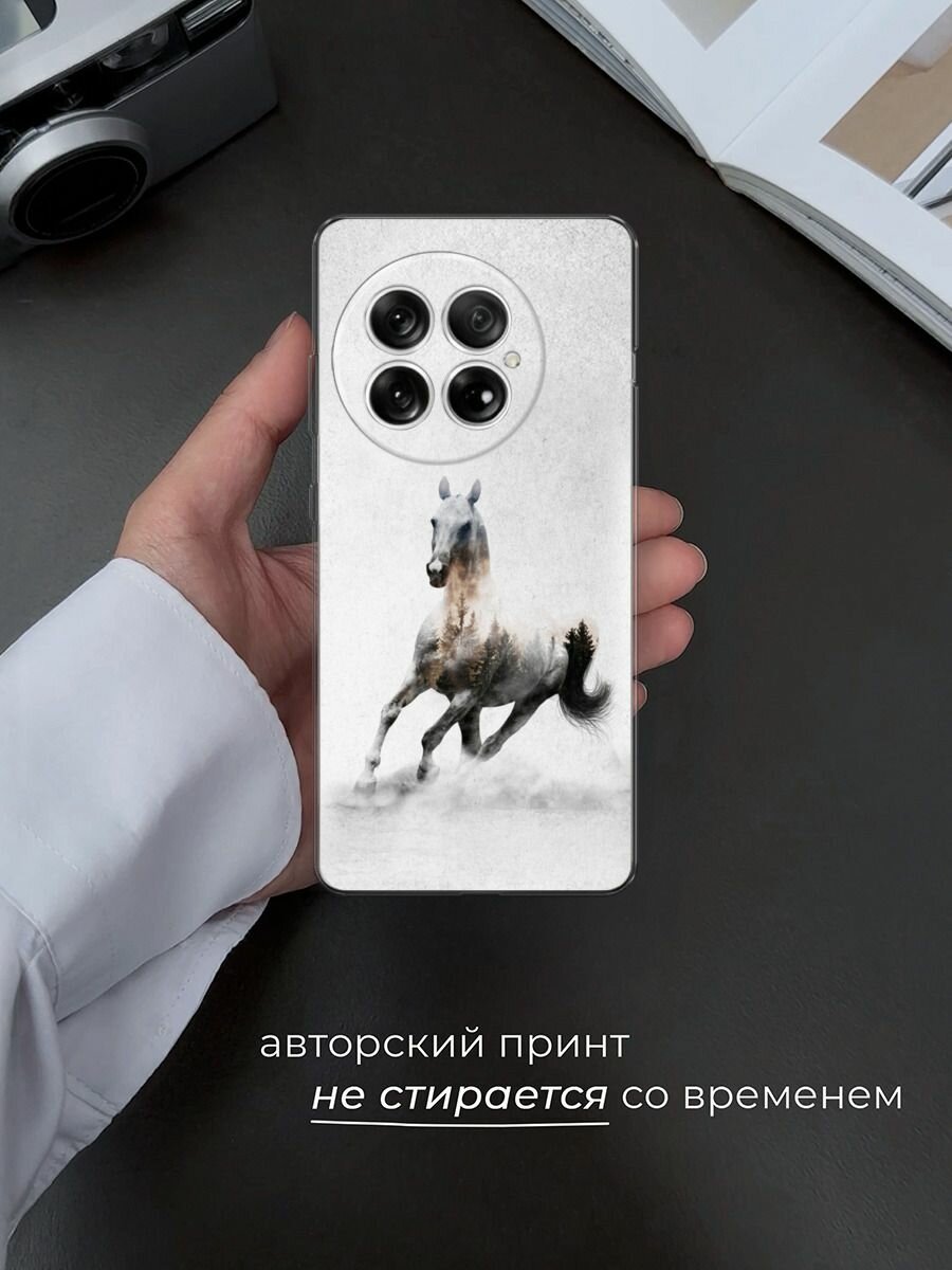 Силиконовый чехол на OnePlus 13 / Ван Плас 13 с принтом "Лошадь лес" — фото 1