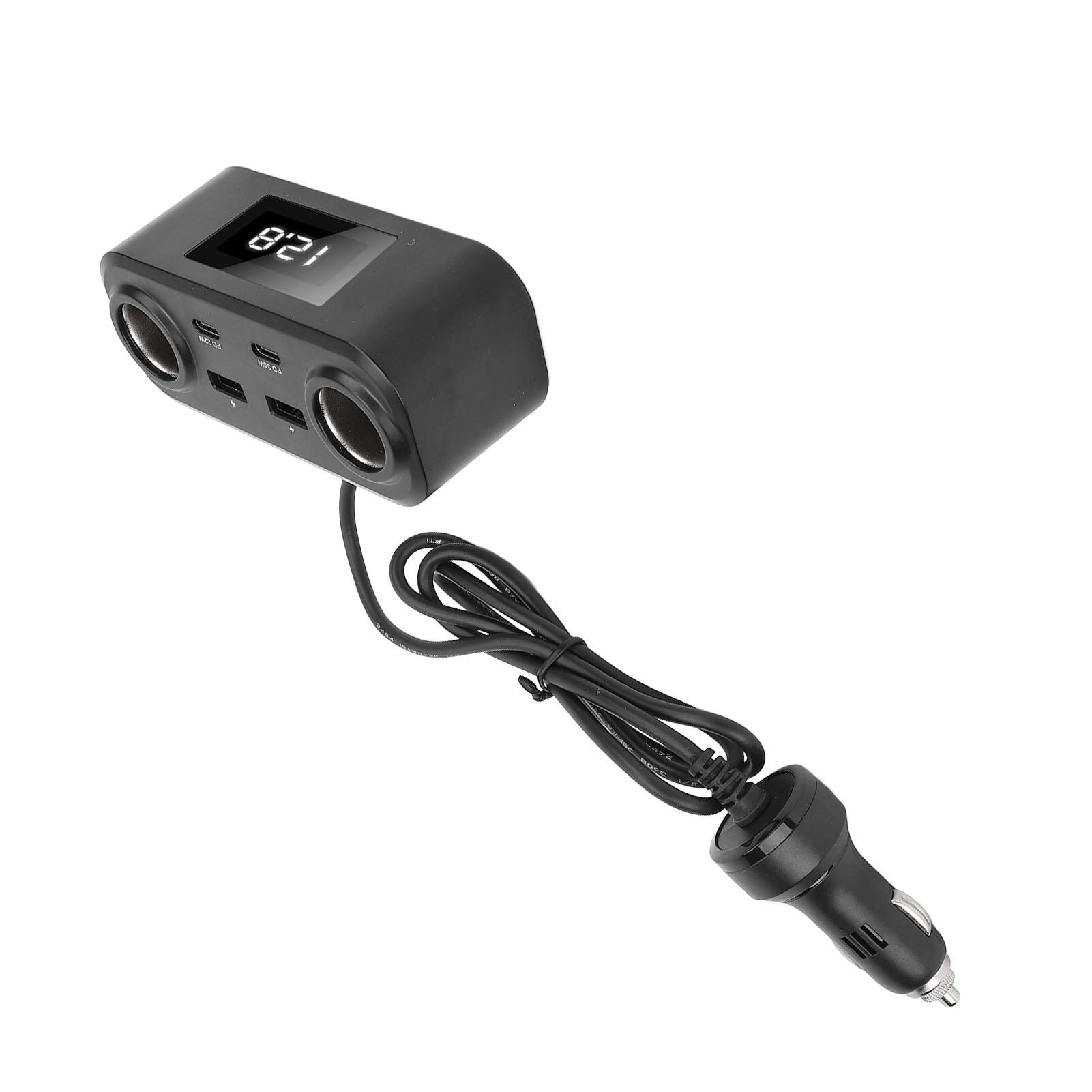 Прикуриватель автомобильный адаптер, 6 портов, 12-24V, с интеллектуальным дисплеем, для автомобиля