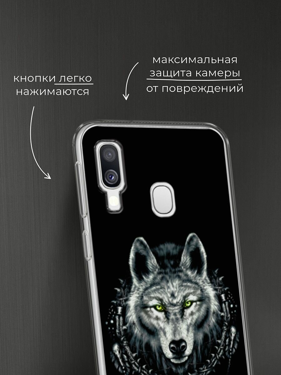 Чехол на Samsung Galaxy A40 / Самсунг Галакси А40 с принтом "Волк оберег" — фото 1