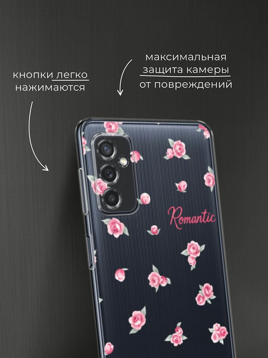 Чехол на Samsung Galaxy M52 / Самсунг Галакси M52 с принтом "Romantic 2", прозрачный — фото 1