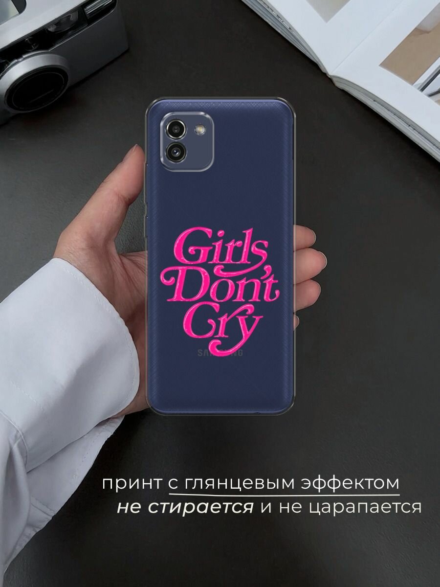 Чехол на Samsung Galaxy A03 / Самсунг Галакси А03 с принтом "Девочка не плачь" — фото 1