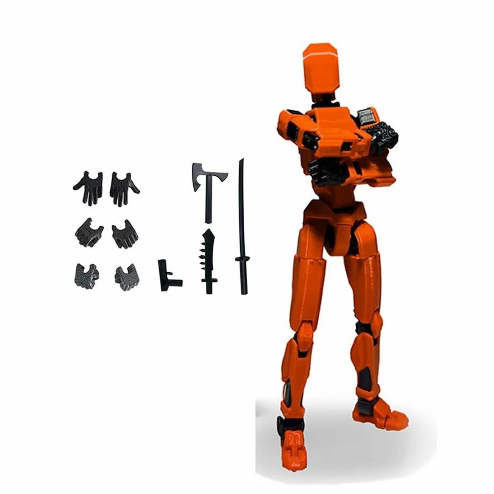 Фигурка Titan 13 Air Bound, многосуставная, подвижная, 3D печать, шарнирный робот Lucky 13, оранжевый, 1 шт.