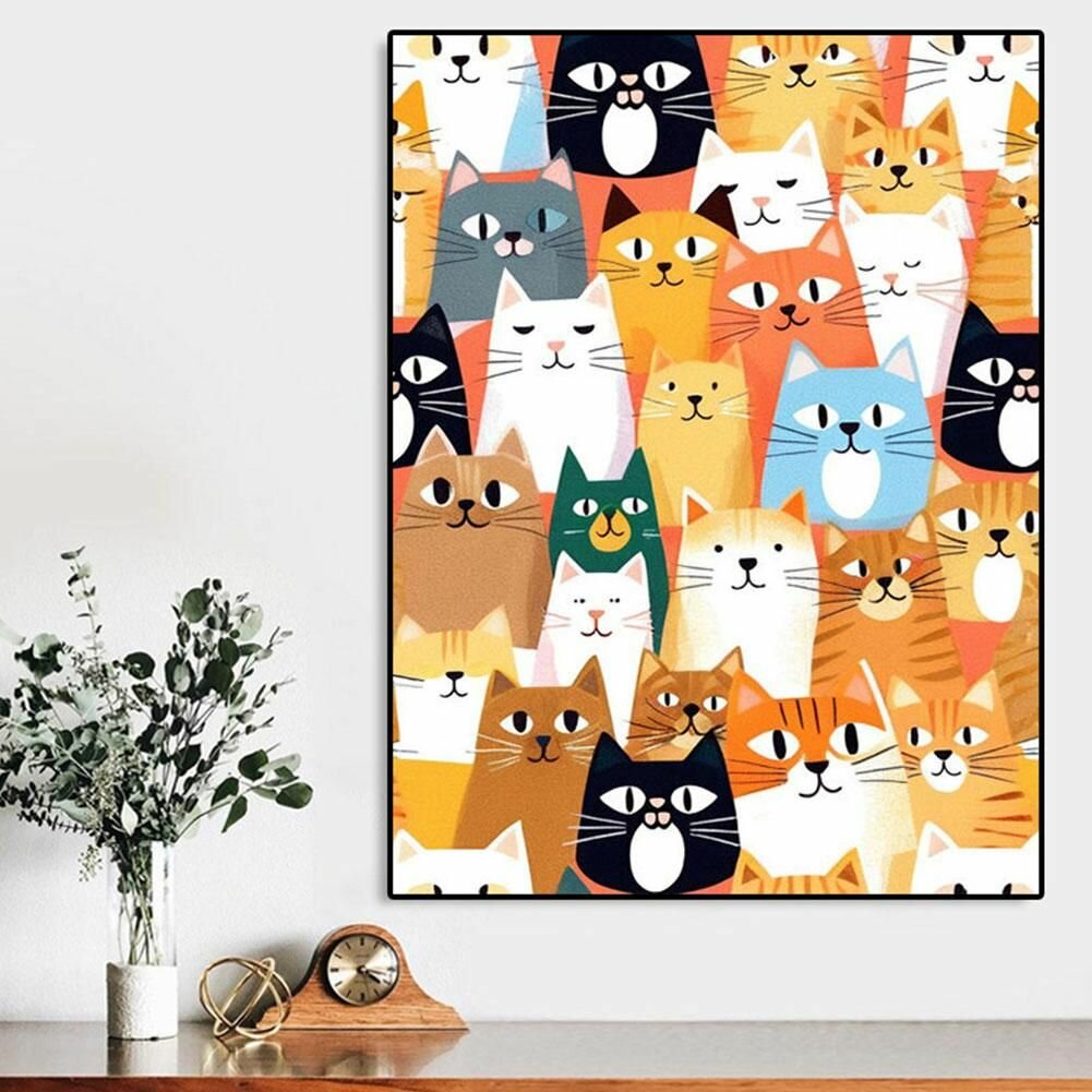 Картина маслом Милый кот, настенная живопись