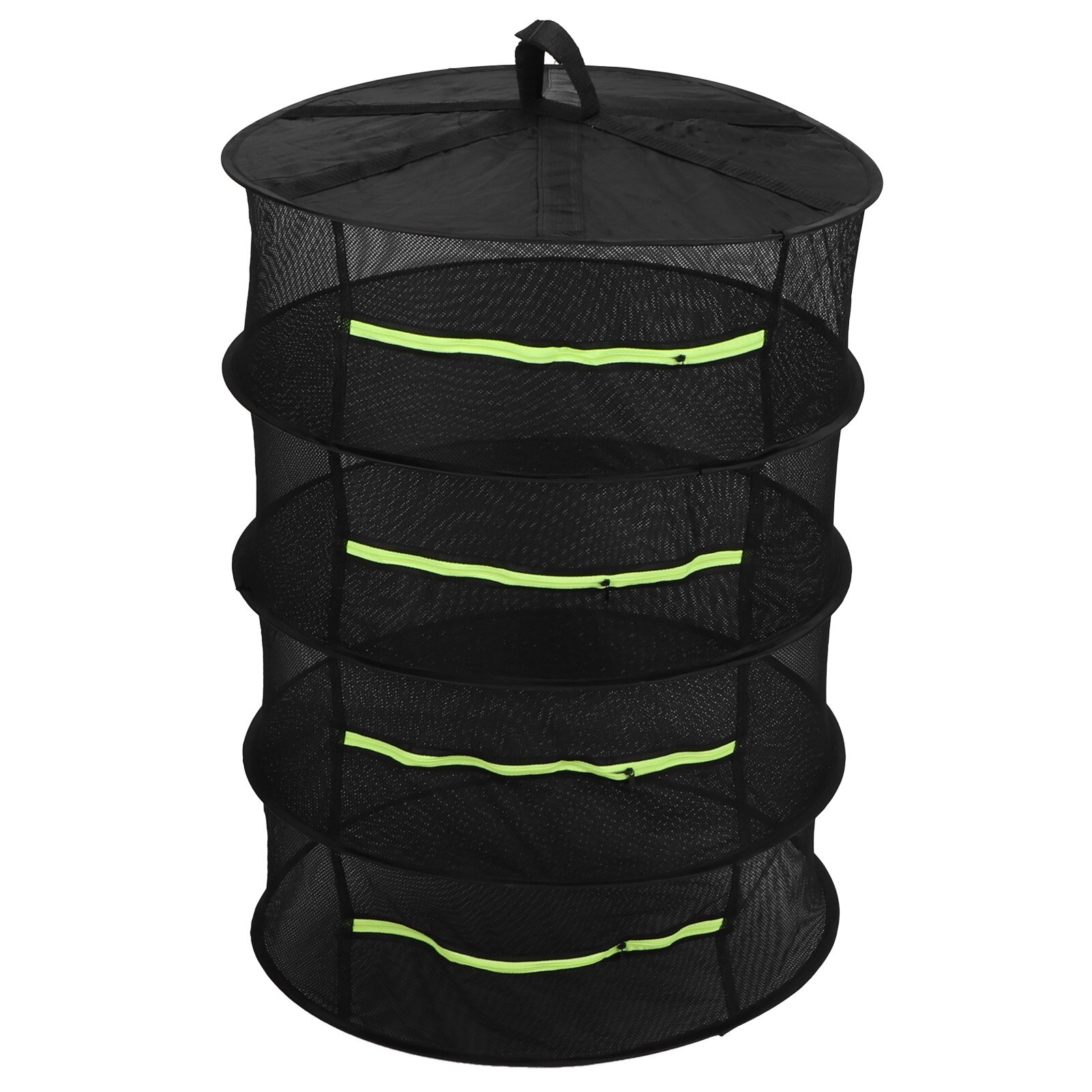 4-слойная сушка трава с застежками складного висящего лекарства сухой сетка сетка черная 60 см.