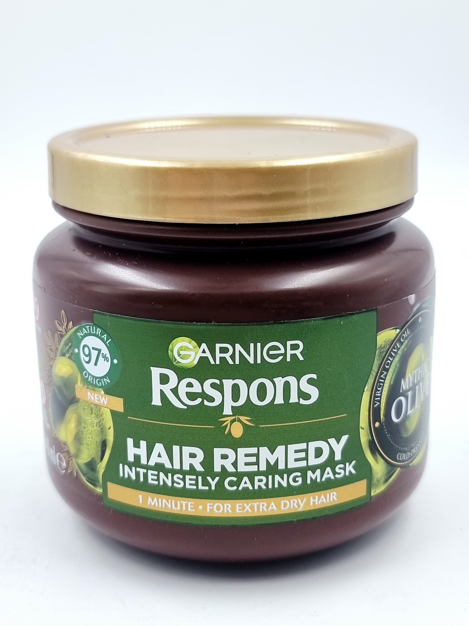 Garnier Respons Интенсичная маска для сухих волос с маслом оливы, 1 минутная, 340 мл (из Финляндии)