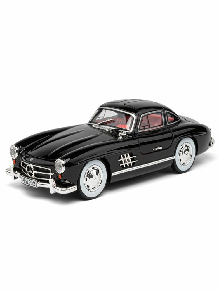 1:24 Масштабная модель Mercedes Benz 300 SL металлическая инерционная машинка со звуком