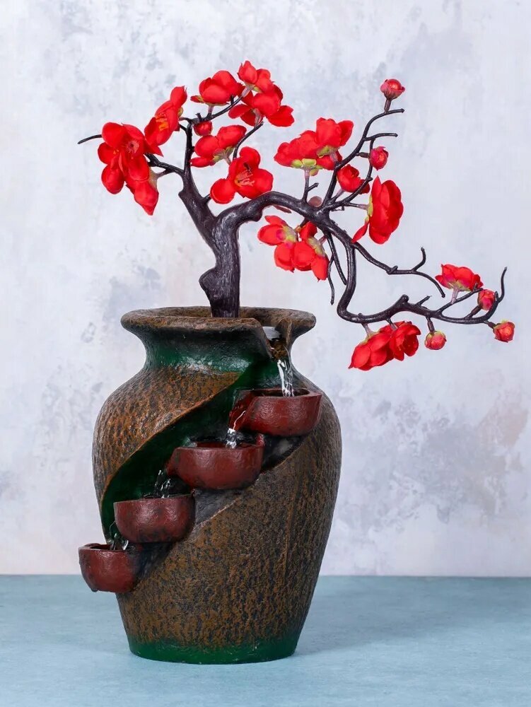 Настольный водопад из смолы - Миниатюрная гора с циркуляцией воды для релакса