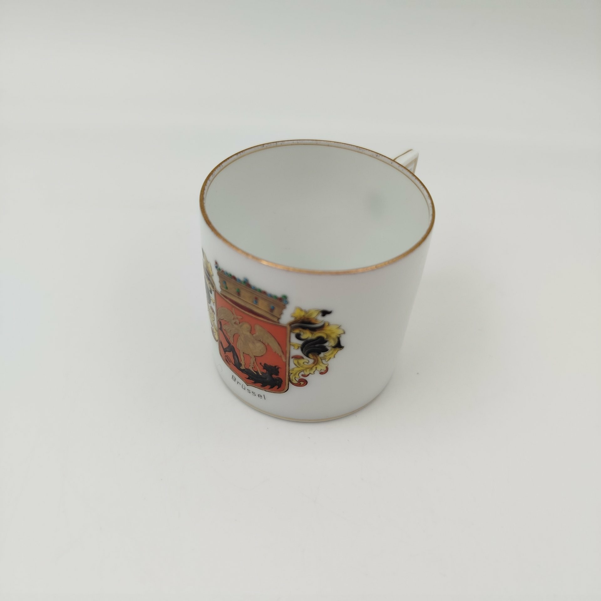 Кофейная чашка с гербом Брюсселя, фарфор, деколь, золочение, Thomas Bavaria, Германия