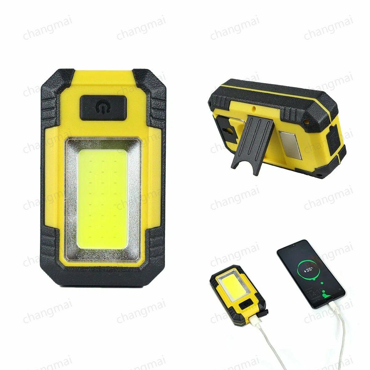 Фонарь светодиодный аккумуляторный PowerBank Магнит Крючок 3 режима