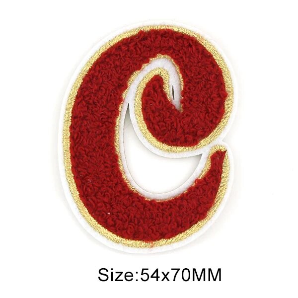 Красный вышитый буквенный патч Бордовый, C