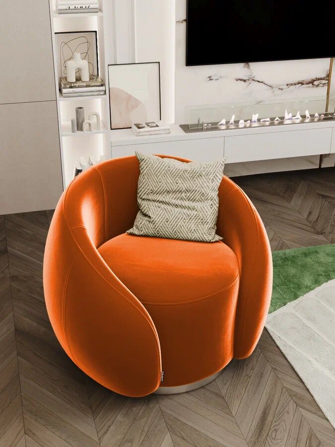 Кресло мягкое в современном стиле ROTONDO на поворотном основании 360