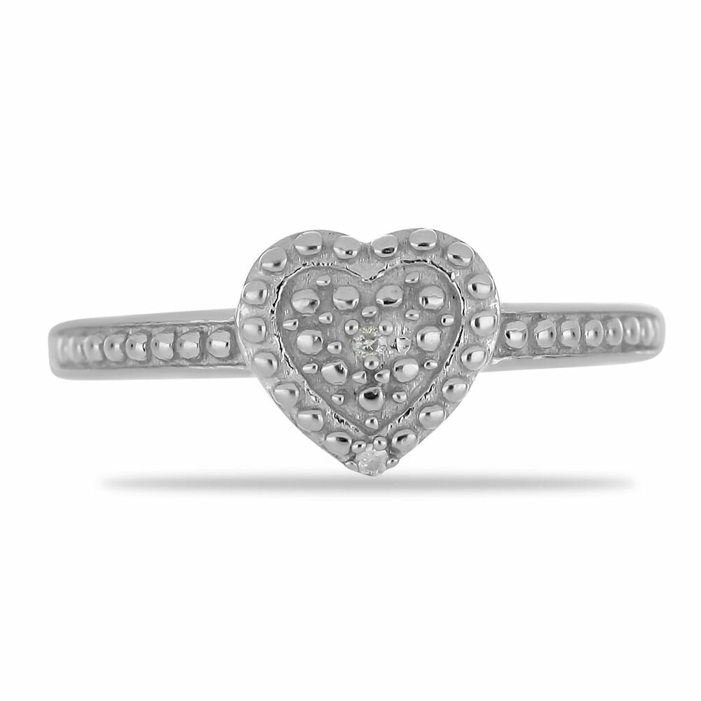 Кольцо тонкое, серебро, 925 проба, родирование, бриллиант