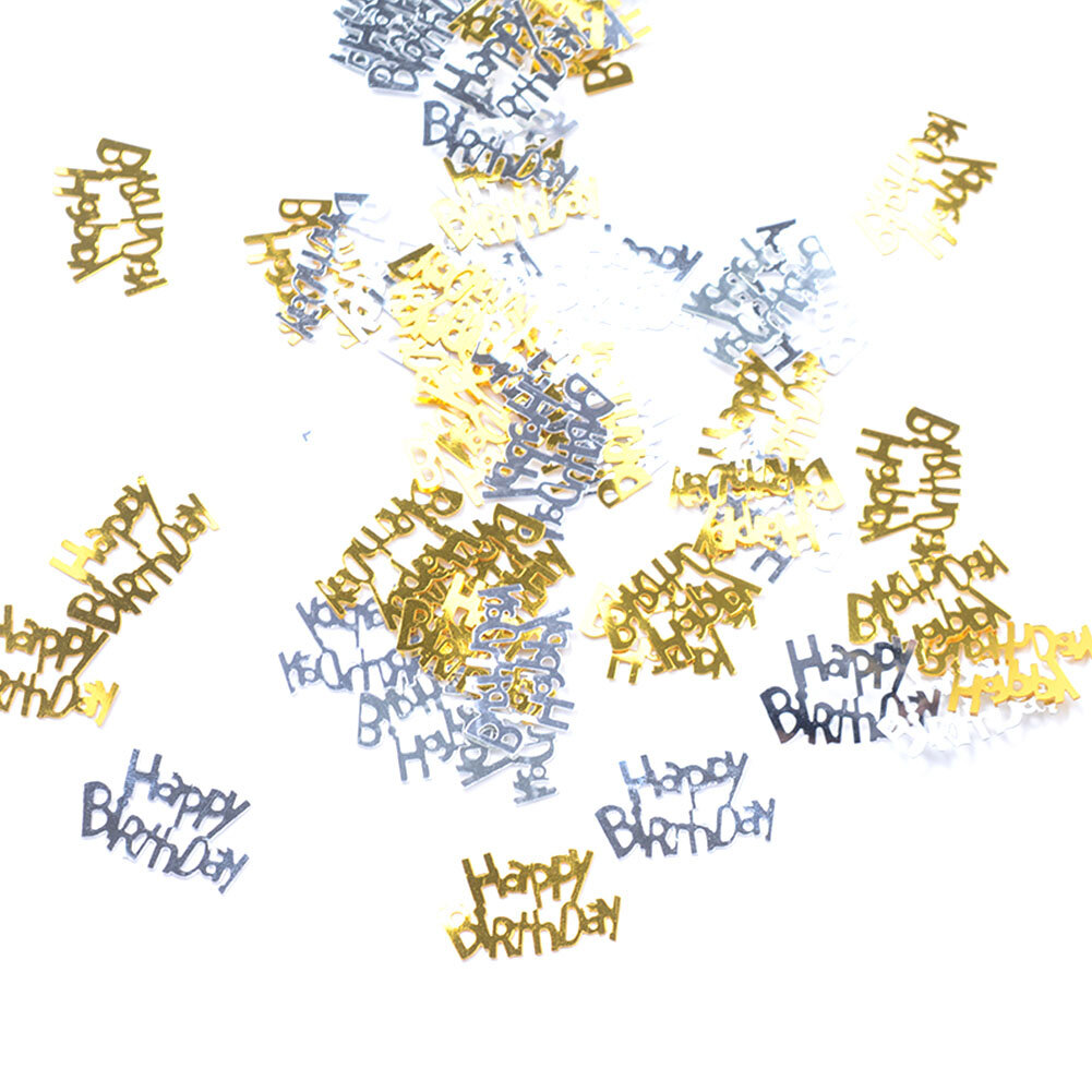 Декоративные конфетти в форме букв, используемые для украшения на день рождения, годовщину или другое торжество.