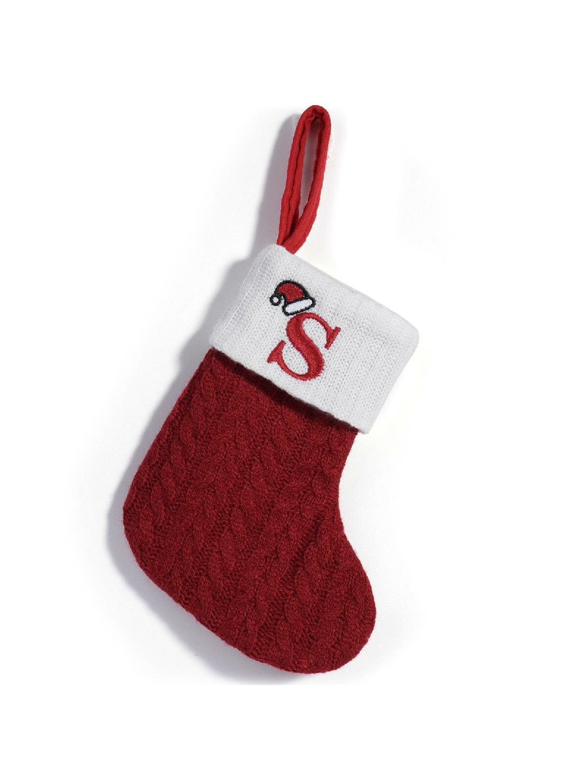 Индивидуальные вязаные чулки с рождественскими буквами для праздничного украшения дома и офиса