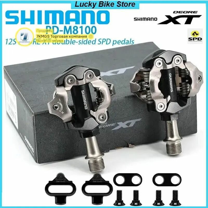 SHIMANO Deore XT PD-M8100 Велосипедные Педали Аксессуары Для Велосипеда, SPD Pedals с шипами, 1 пара