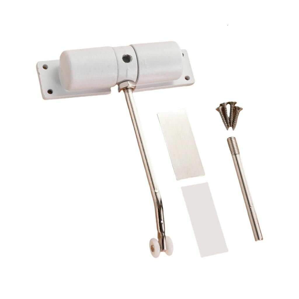 Скрытый дверной доводчик с двойной пружиной-белый