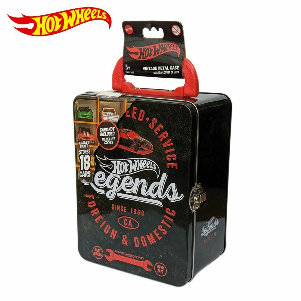 Портативный кейс для хранения 18 машинок Hot Wheels - коллекция Vintage (цвет: чёрный), HWCC22B