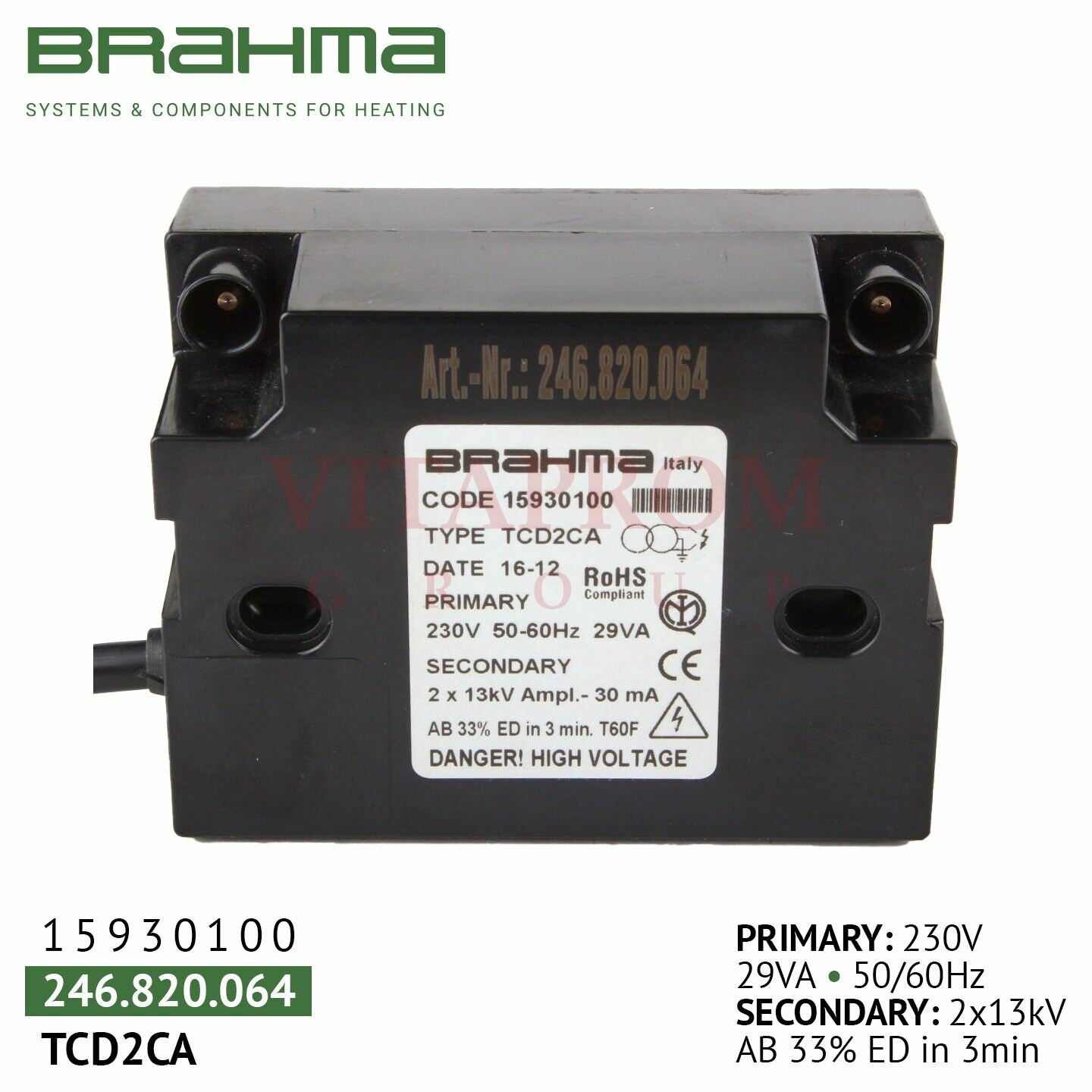Трансформатор Brahma TCD2CA, 15930100