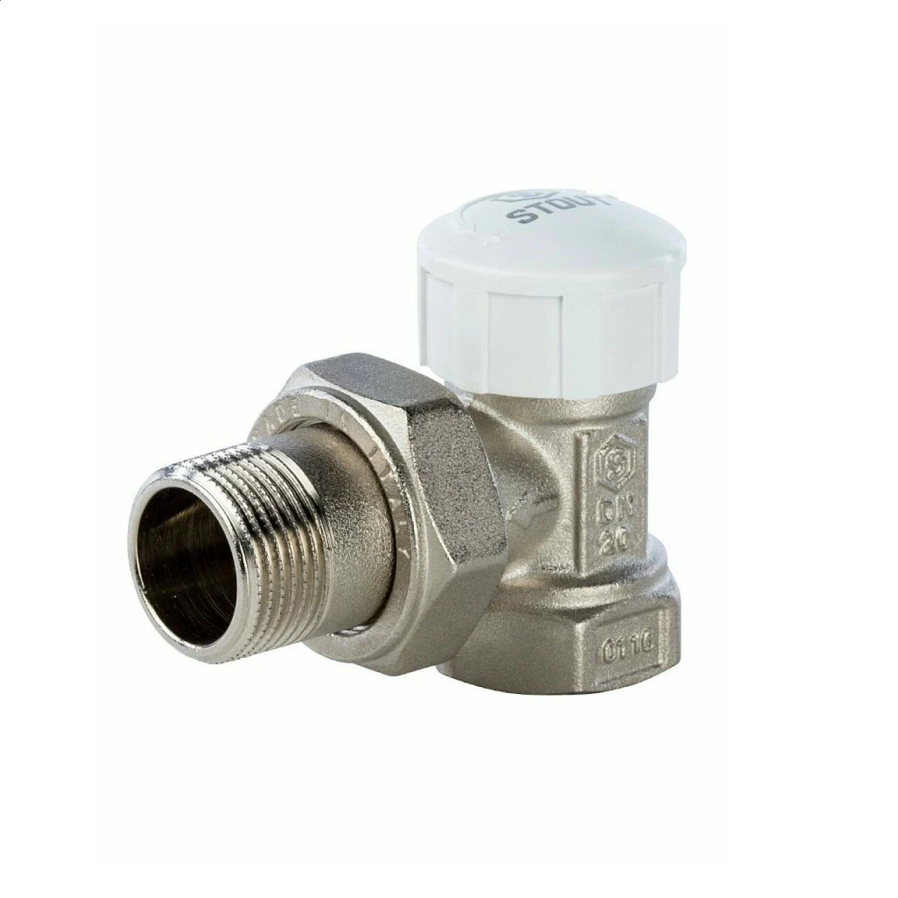 Клапан термостатический, угловой 3/4" STOUT SVT 0004 000020, никелированный