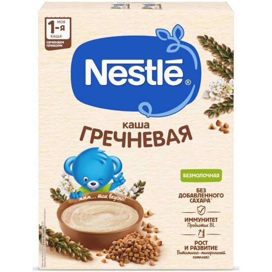 Каша безмолочная Nestle гречневая с 4 месяцев с пробиотиком BL 200 г