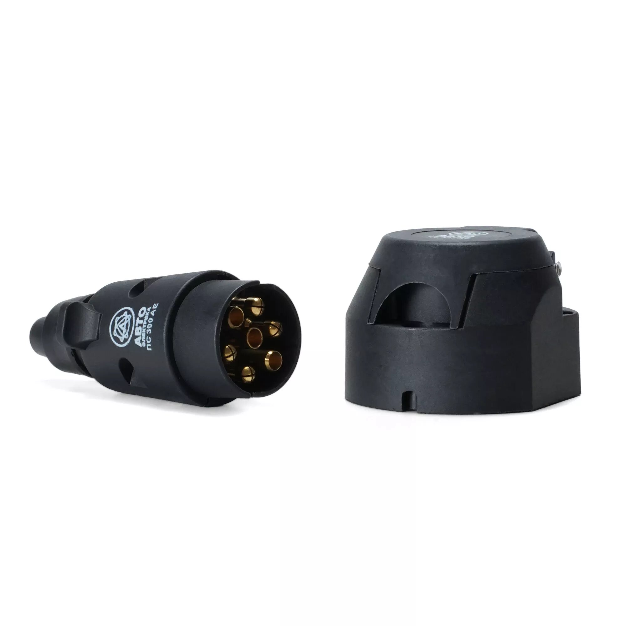 Разъём прицепа электрический 7-контактный, пластик к-т вилка + розетка (АвтоЭлектрика)