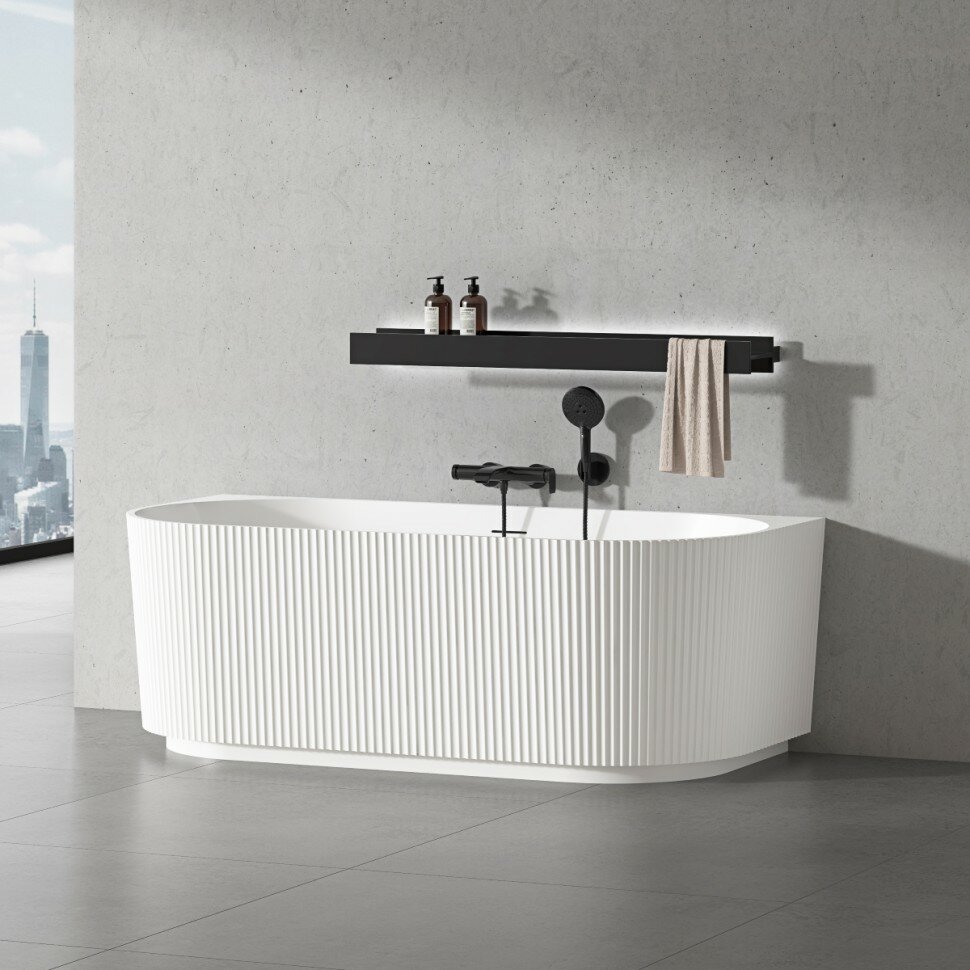 Ванна Акриловая Vincea Vbt-706-1700, 1700*800*585, Цвет Белый, Щелевой Перелив, Слив Белый