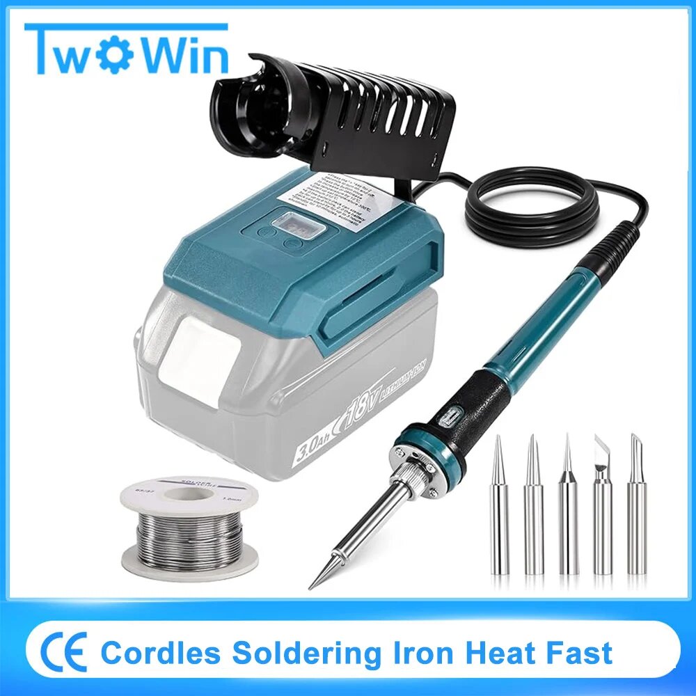 Паяльник 60 Вт для Makita, 18 В, литий-ионный аккумулятор, аккумуляторные электросварочные инструменты 300-510 ℃ Регулируемый внутренний обогрев