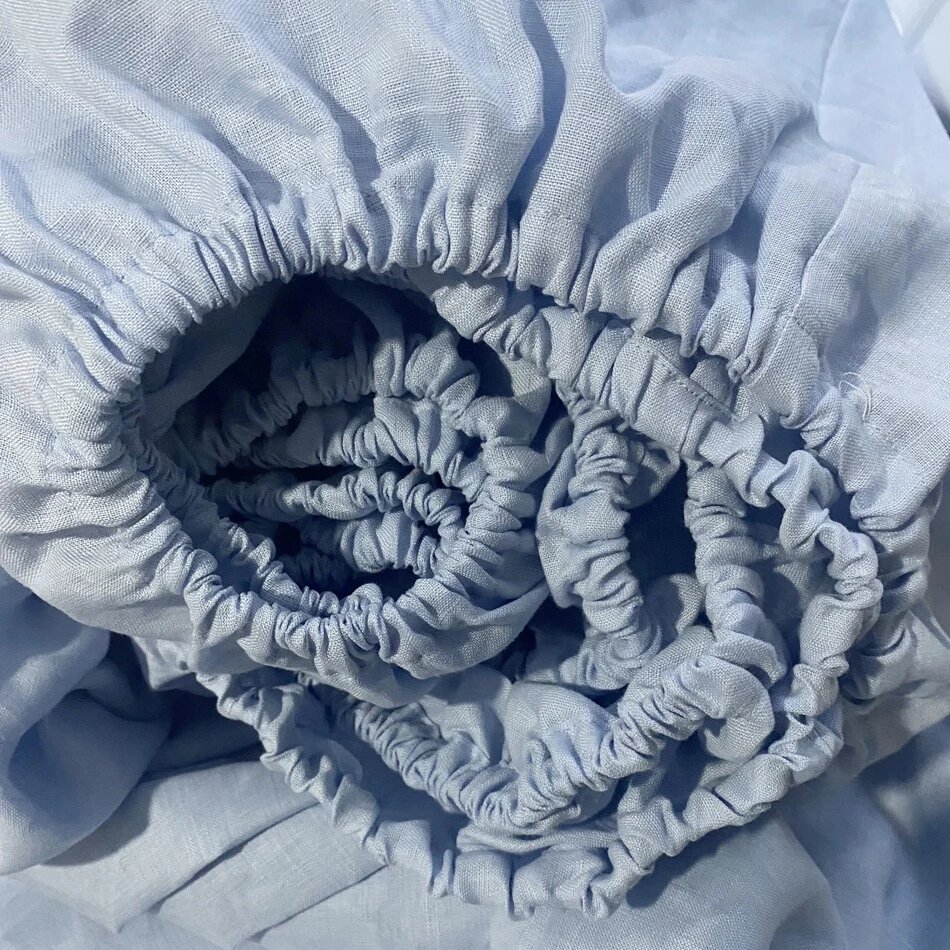 Комплект простыней Heavenspark из 100% льна UK Super King Size, blue