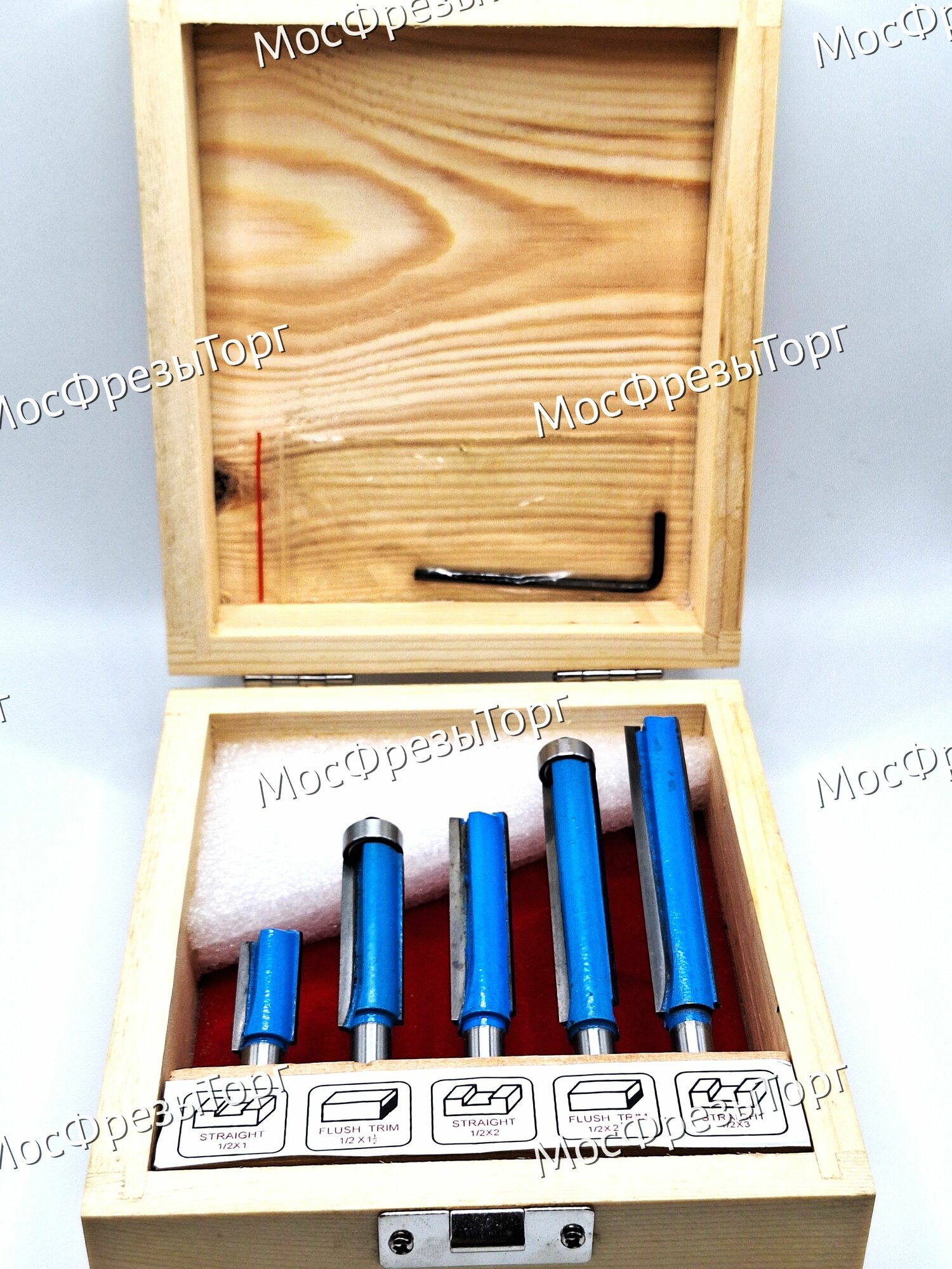 Набор фрез по дереву, хвостовик 8мм (5 предметов)
