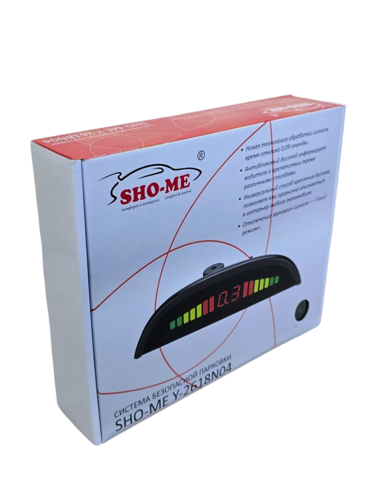 Парковочный радар Sho-Me Y-2618N04 (серебро, 4 датчика 18 мм)
