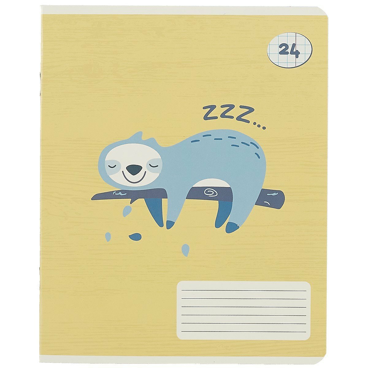 Тетрадь в клетку Academy Style, "Ленивец", 24 листа, в ассортименте