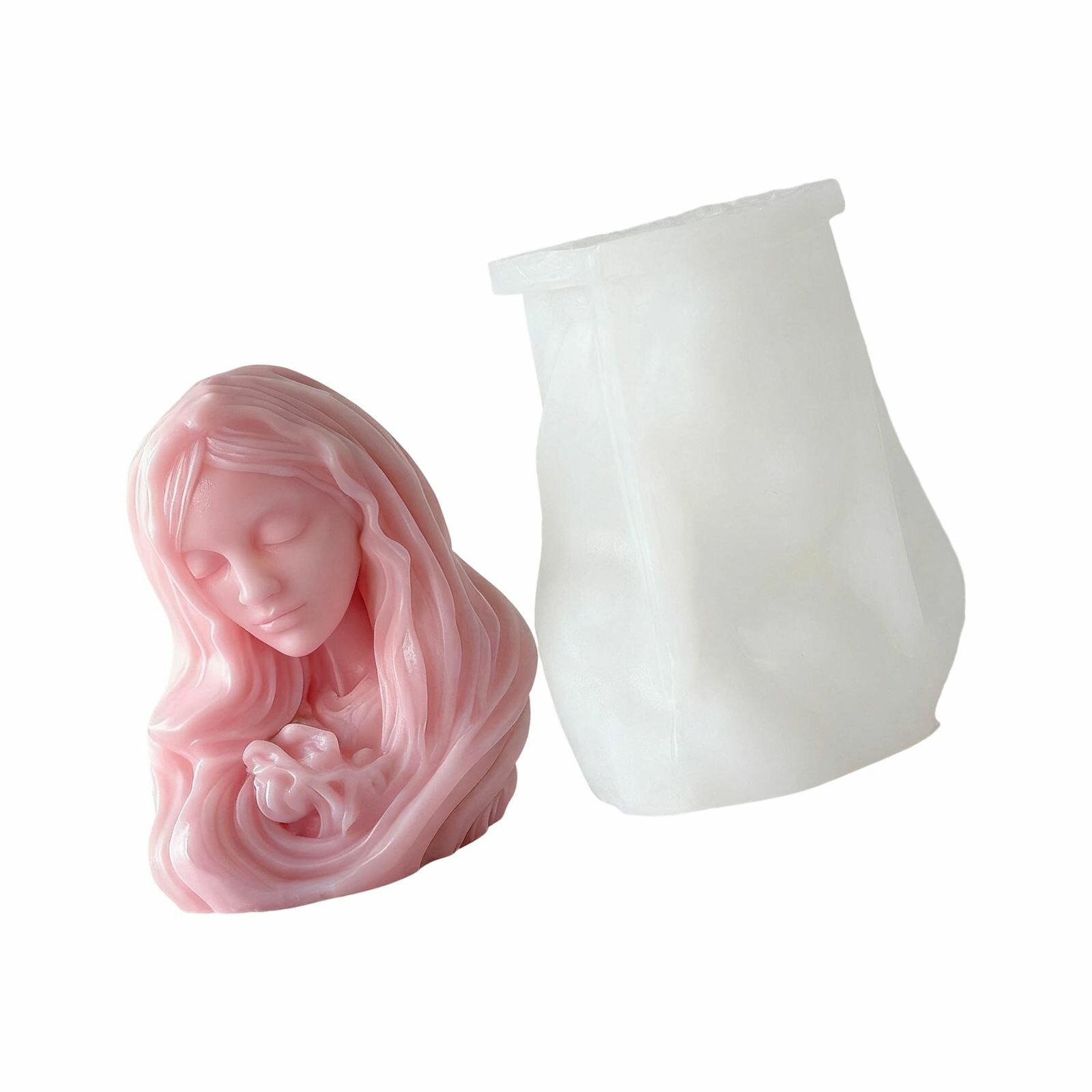 Силиконовая форма для фигур из цемента гипса и свечей ручной работы