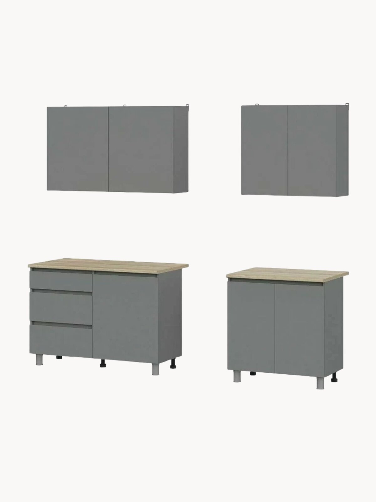 Кухонный гарнитур SV-мебель "МС Денвер", ЛДСП, графитовый цвет 2 м