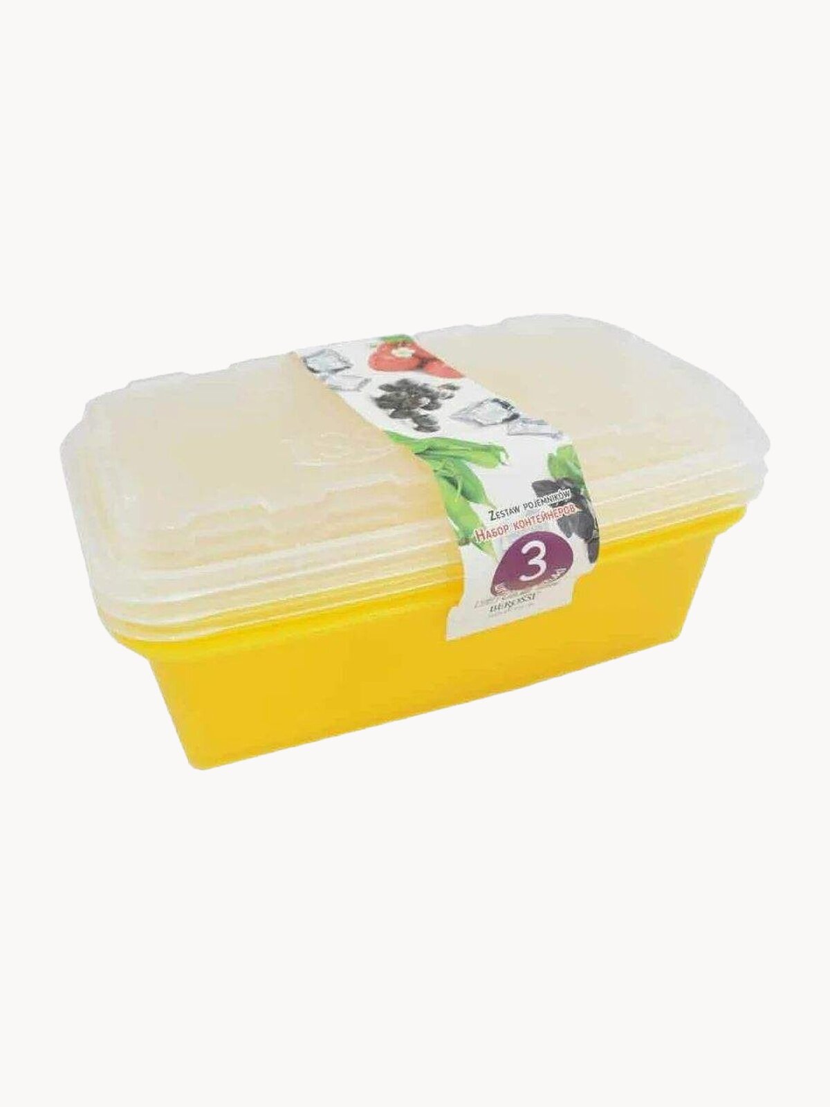 Набор контейнеров для заморозки BEROSSI, пластик, желтый, 1 л, 3 шт