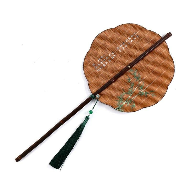 Веер складной бамбуковый, - Круглый