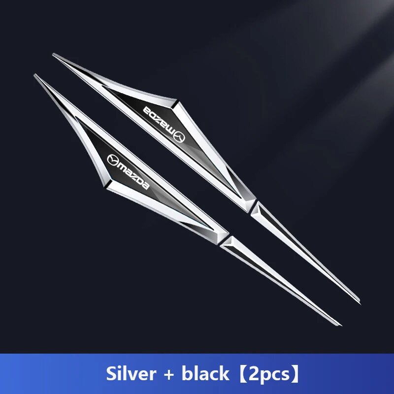 2 шт. металлический логотип MAZDA, эмблема на крыло автомобиля, боковое крыло, наклейка Silver Black