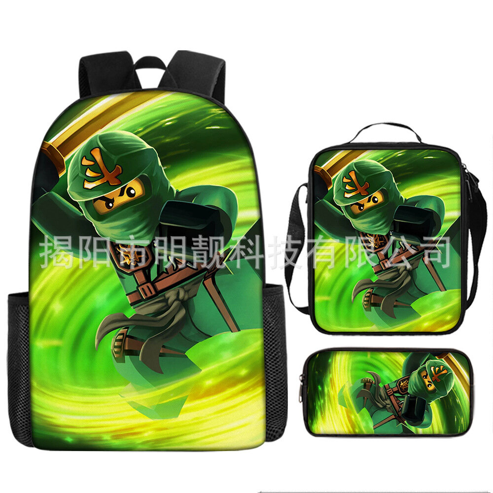 Трансграничная поставка Lego Ninjago, школьная сумка, 17-дюймовый рюкзак из полиэстера большой вместимости, цельный, Прямая доставка