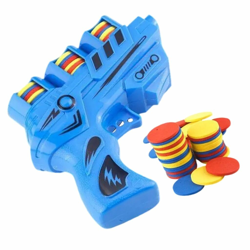 Уличные игрушки, Наружный EVA мягкий пневматический фрисби с 25 снарядами - синий, комплект