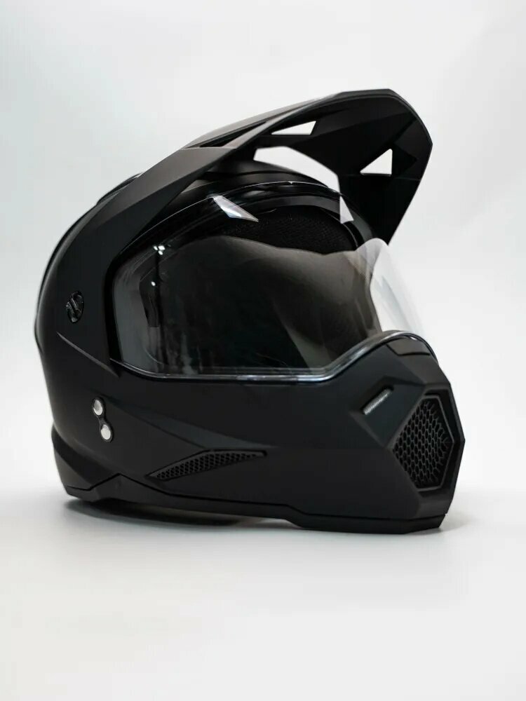 Мотошлем, цвет: черный матовый, черный, размер: XL