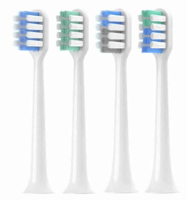 2+2 шт. Электрическая зубная щетка Dr. Bei C1/E0 универсального типа с мягкой щетиной,