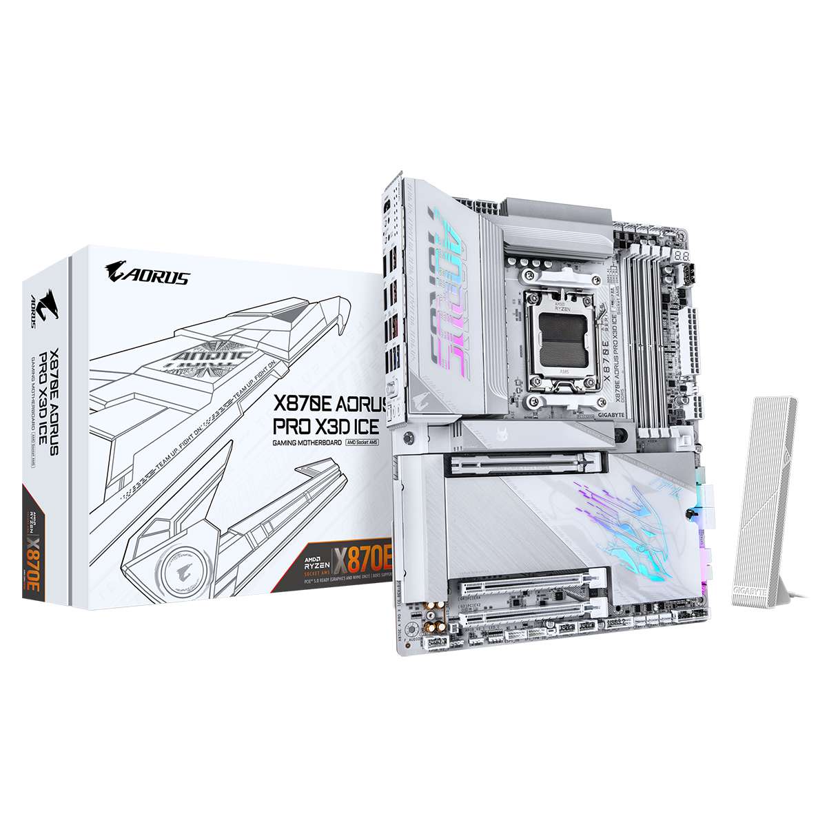 Материнская плата Gigabyte X870E AORUS PRO X3D ICE, AM5, AMD X870E, ATX, RTL (X870E AORUS PRO X3D ICE)