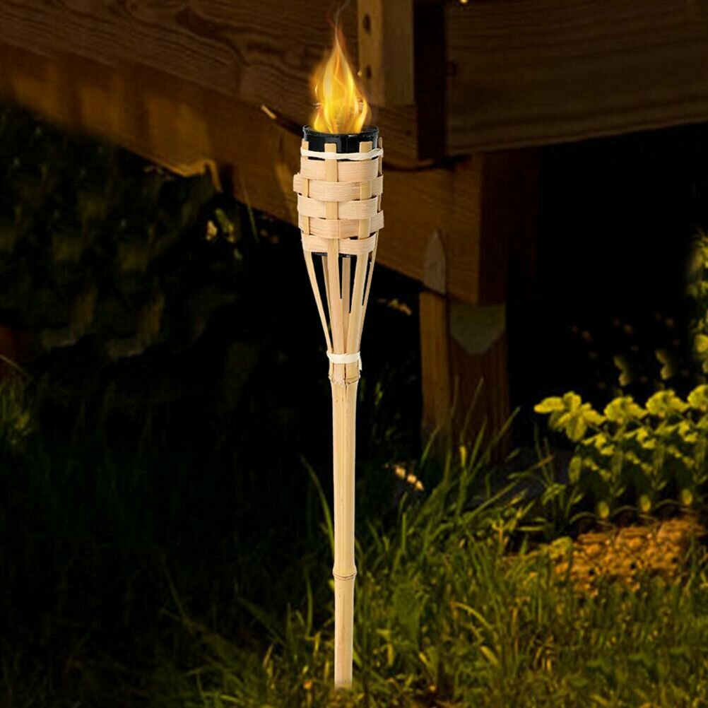 Факел Из Бамбука Для Внешнего Использования, Прочный И Долговечный, Обработанный Для Увеличения Срока Службы, 1 Упаковка, Бежевый