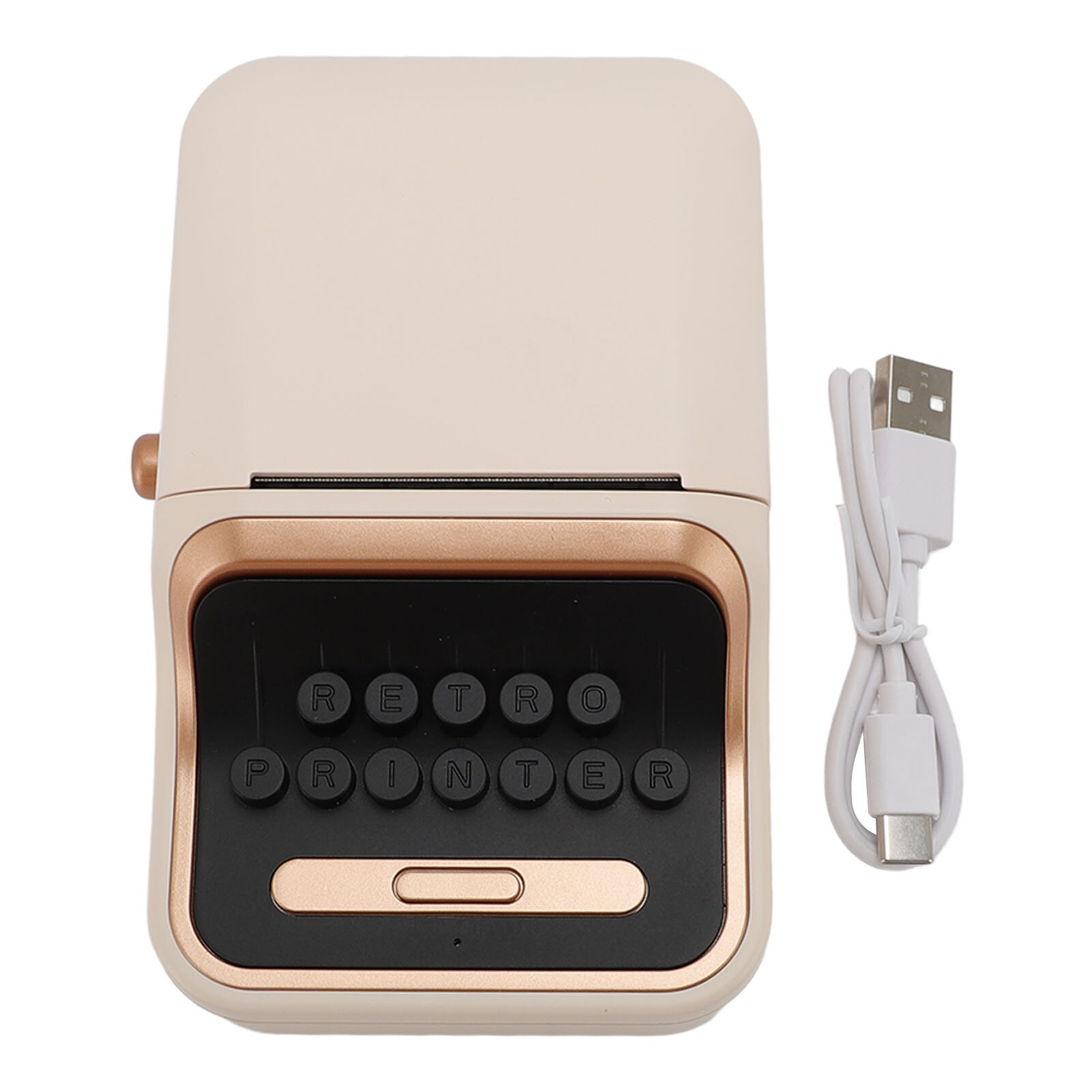 Bluetooth Label Printer Portable Vintage Style 30 to 52mm Label Portable Thermal Label Printer for Office Business Home