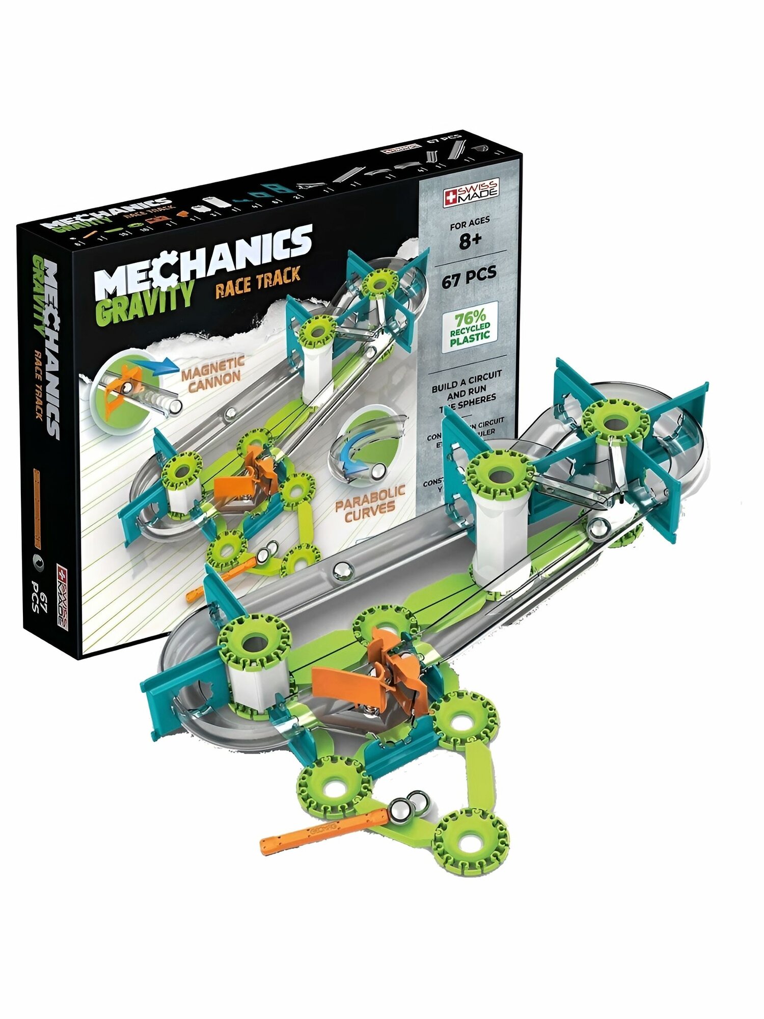 GEOMAG Конструктор магнитный Механика движение гоночный трек 67 элементов