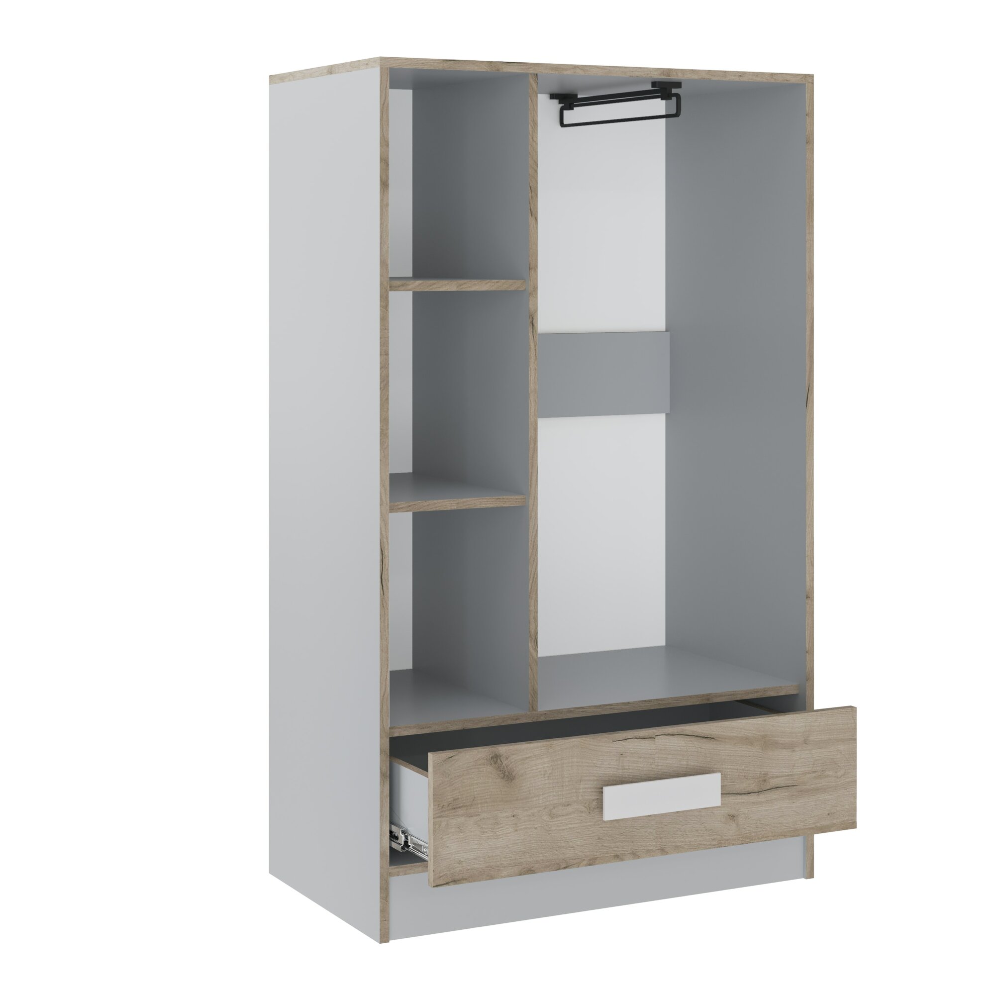 Спальня Тэбби Шкаф малый камень серый/дуб крафт серый (Микон)