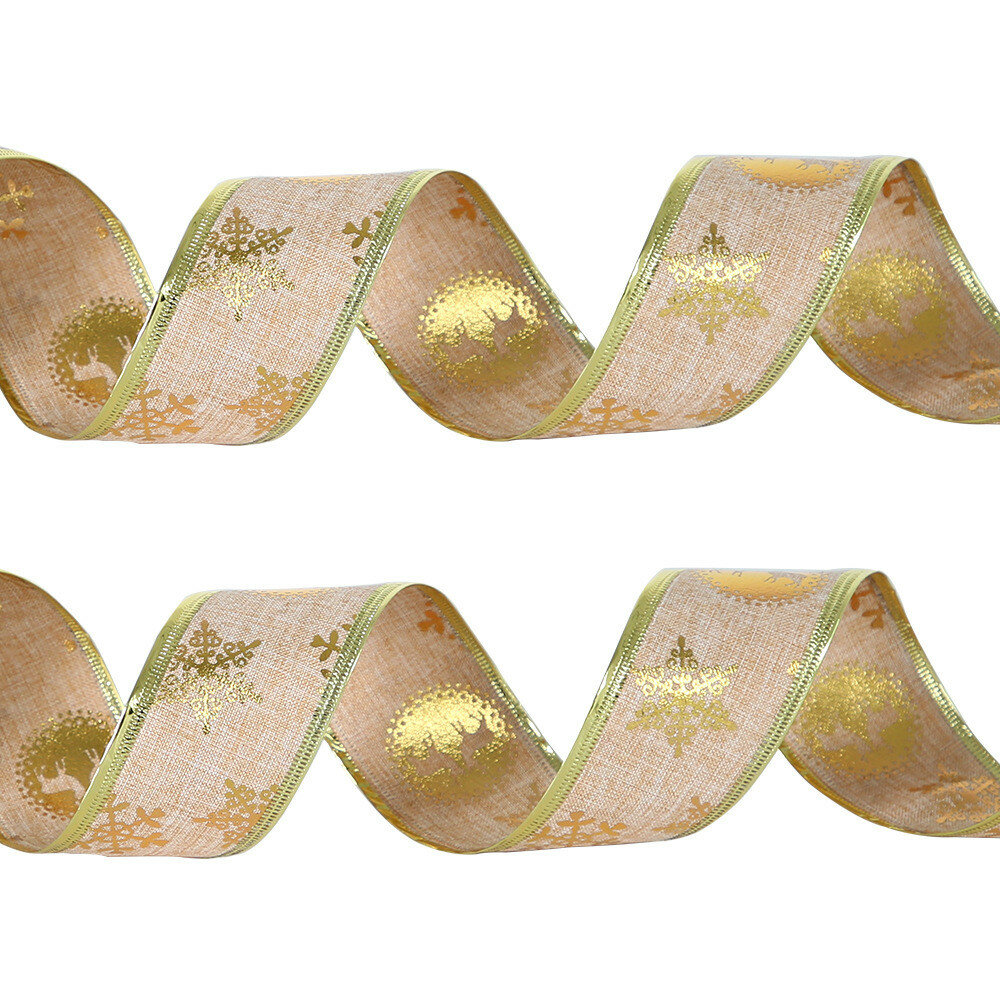 Универсальная красная золотая фольга рождественская лента для сезонных поделок и мероприятий, 2 м - тонкая золотая лента